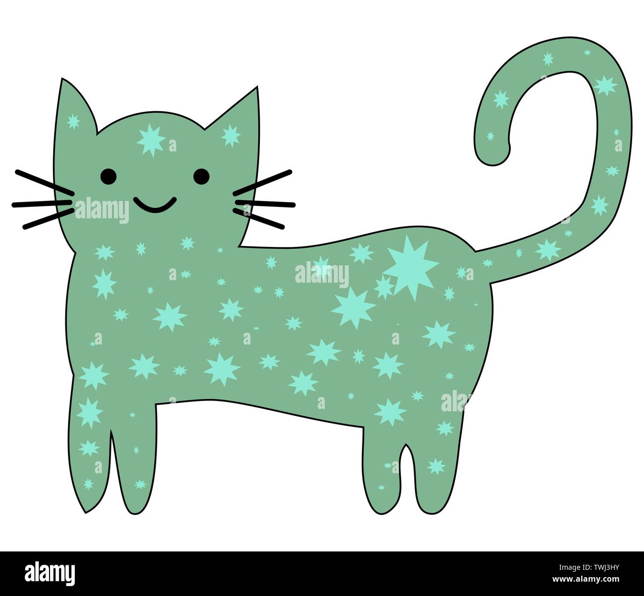 Hand Drawn Cute lovely cute cat. Children's design poster Stock Vector ...