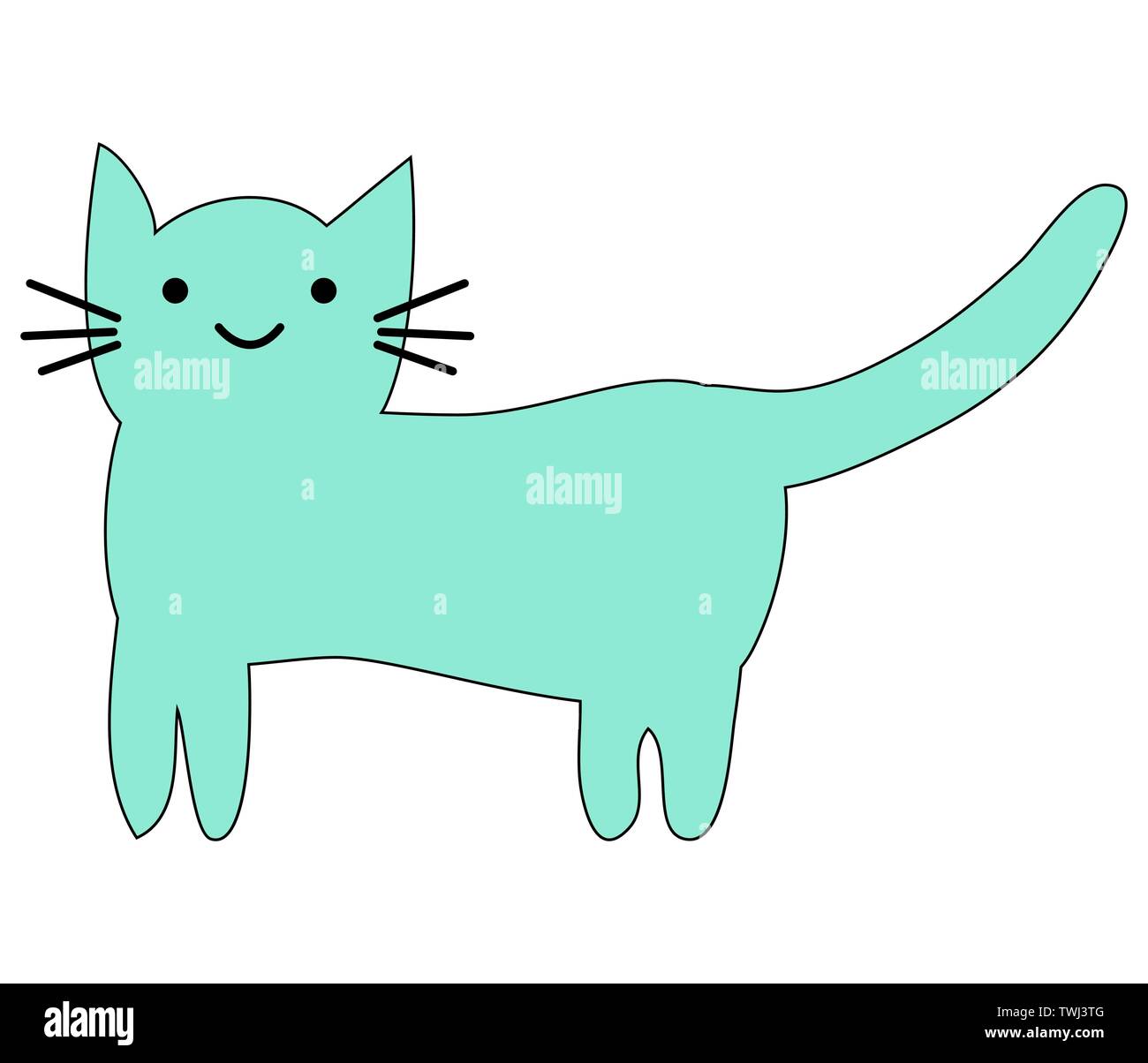 Hand Drawn Cute lovely cute cat. Children's design poster Stock Vector ...