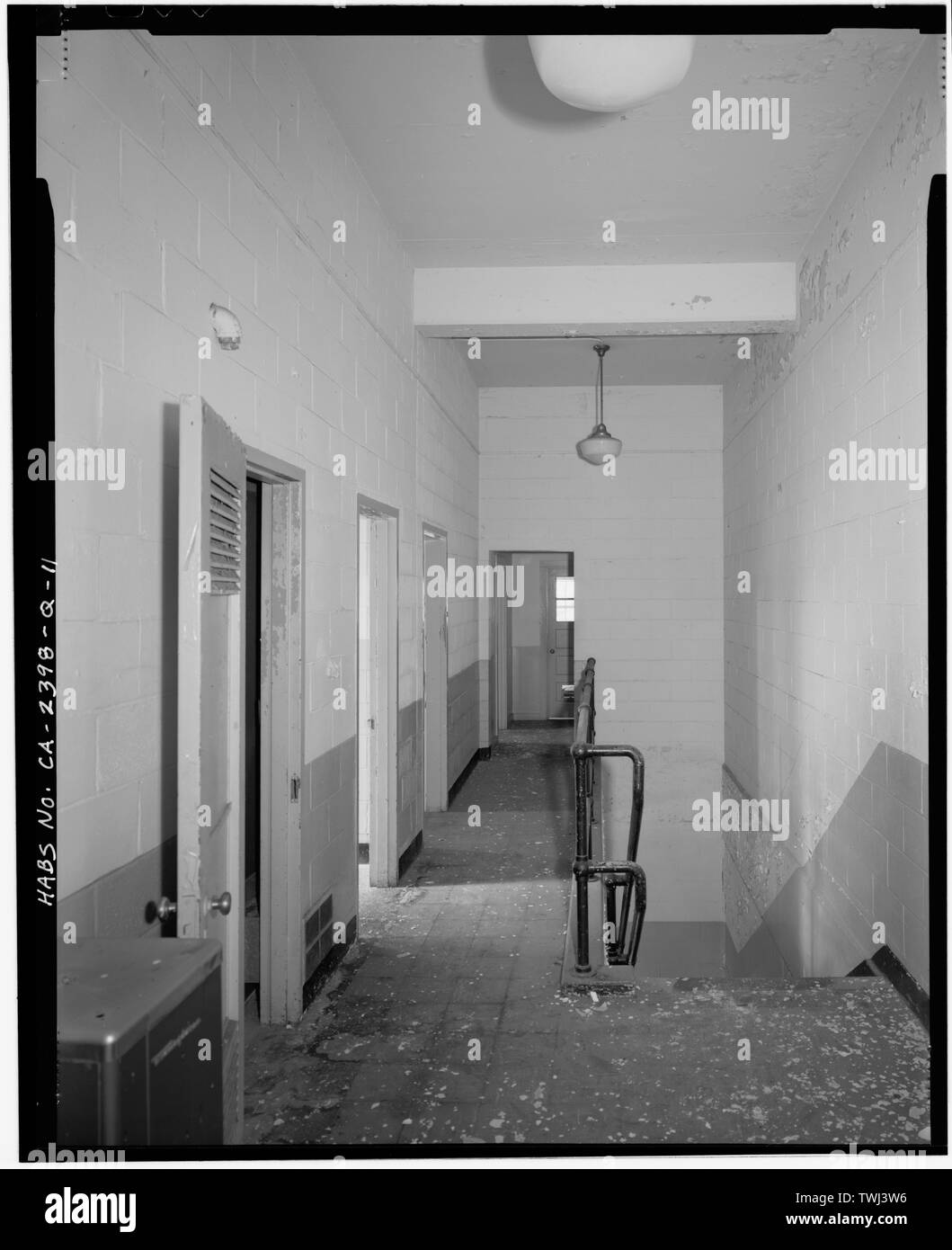 Second floor hallway, looking northwest. - Hamilton Field, Warehouse ...