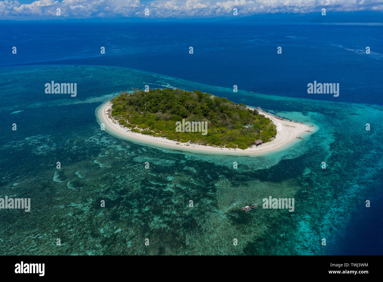 Aerial view of Mantigue Island, Camiguin, Mindanao,Philippines Stock ...