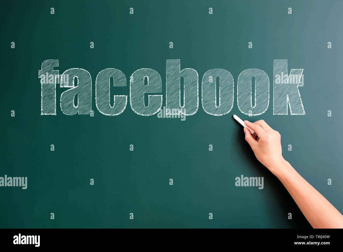 Facebook written on blackboard Stock Photo - Alamy