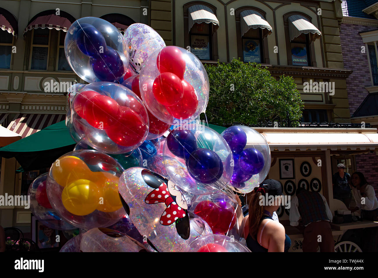 Orlando, Florida. May 10, 2019. Top view of colorful Mickey balloons in ...