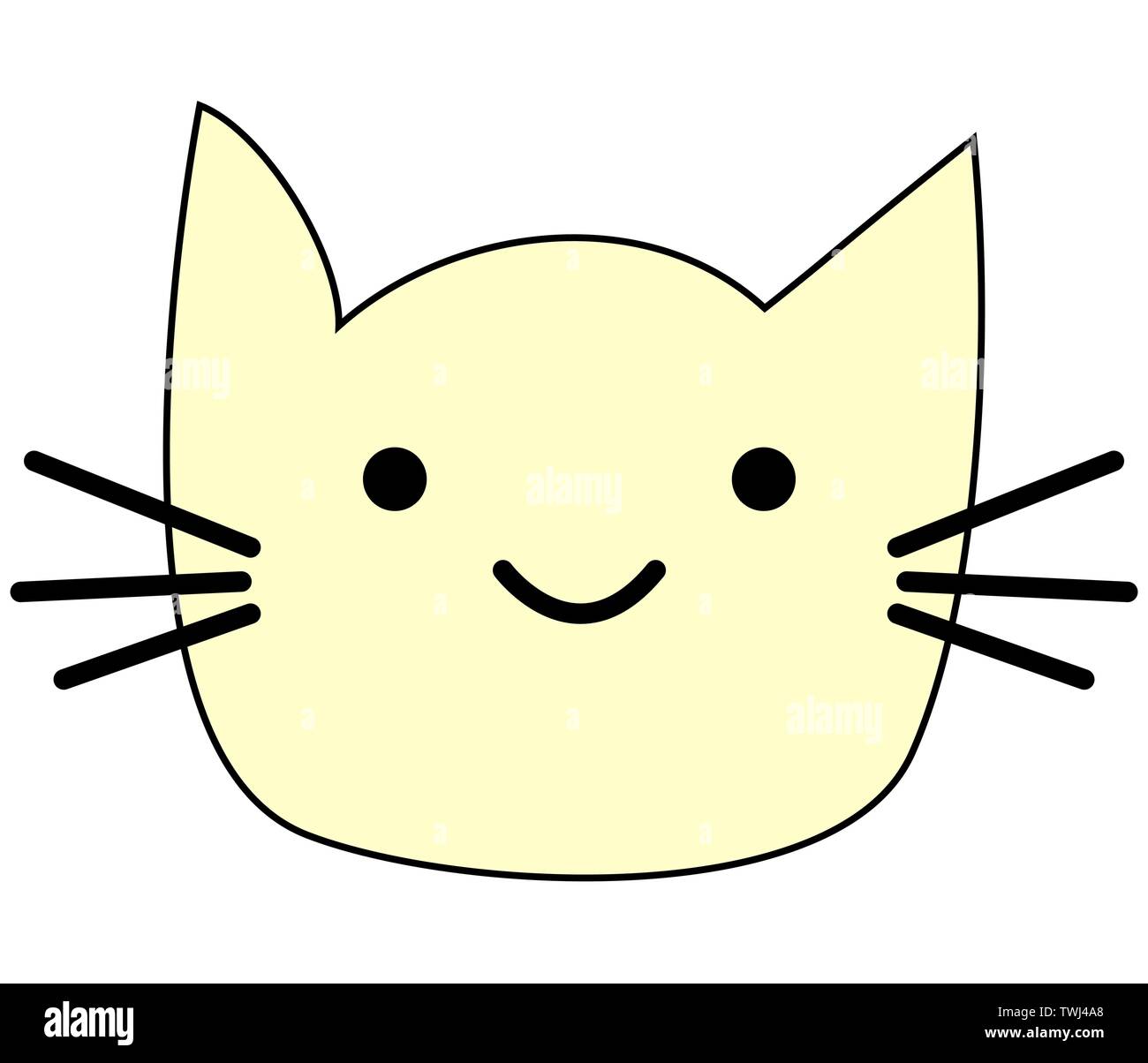 White Cat Squished Face Clipart
