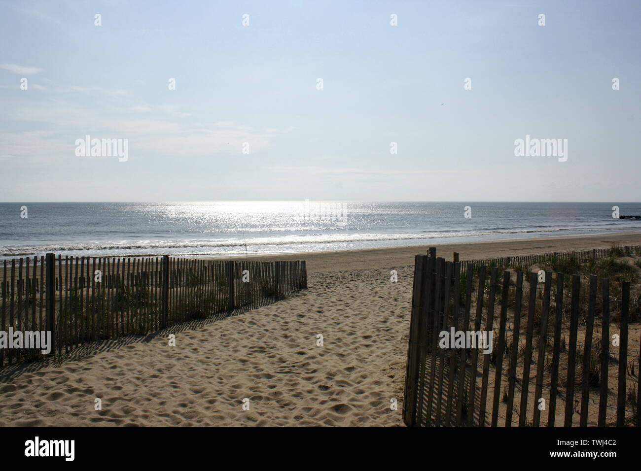 Seascape/landscape of the entrance to Rehoboth Beach, Delaware Stock ...