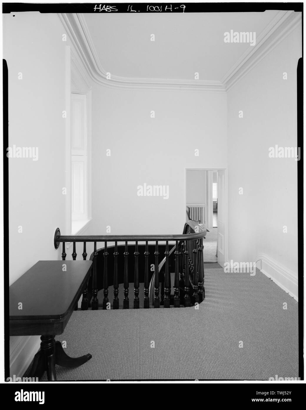 Second-floor stair hall; looking E. (Ryan and Harms) - Rock Island ...