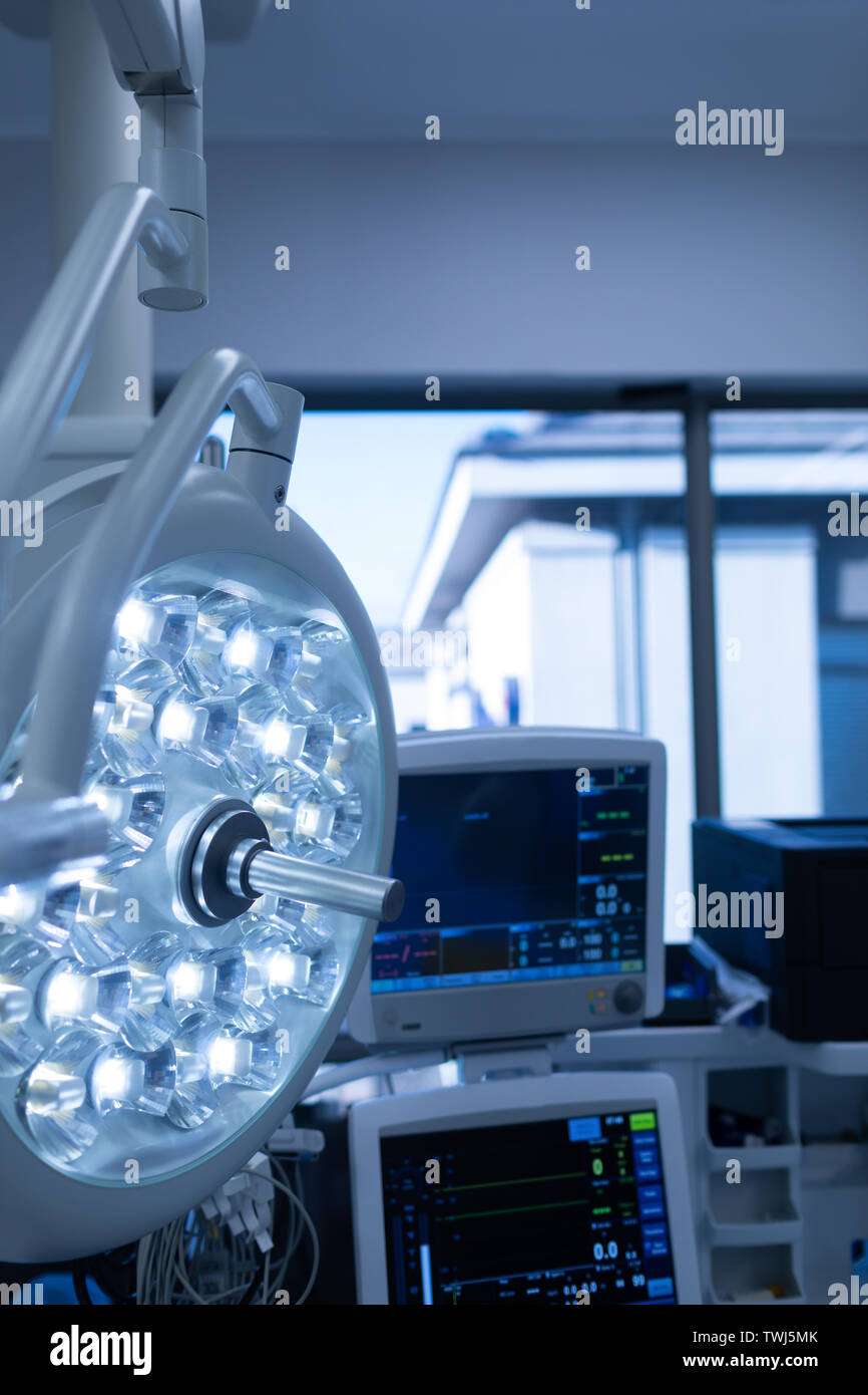 Medical monitor and surgical light in operation theater Stock Photo - Alamy