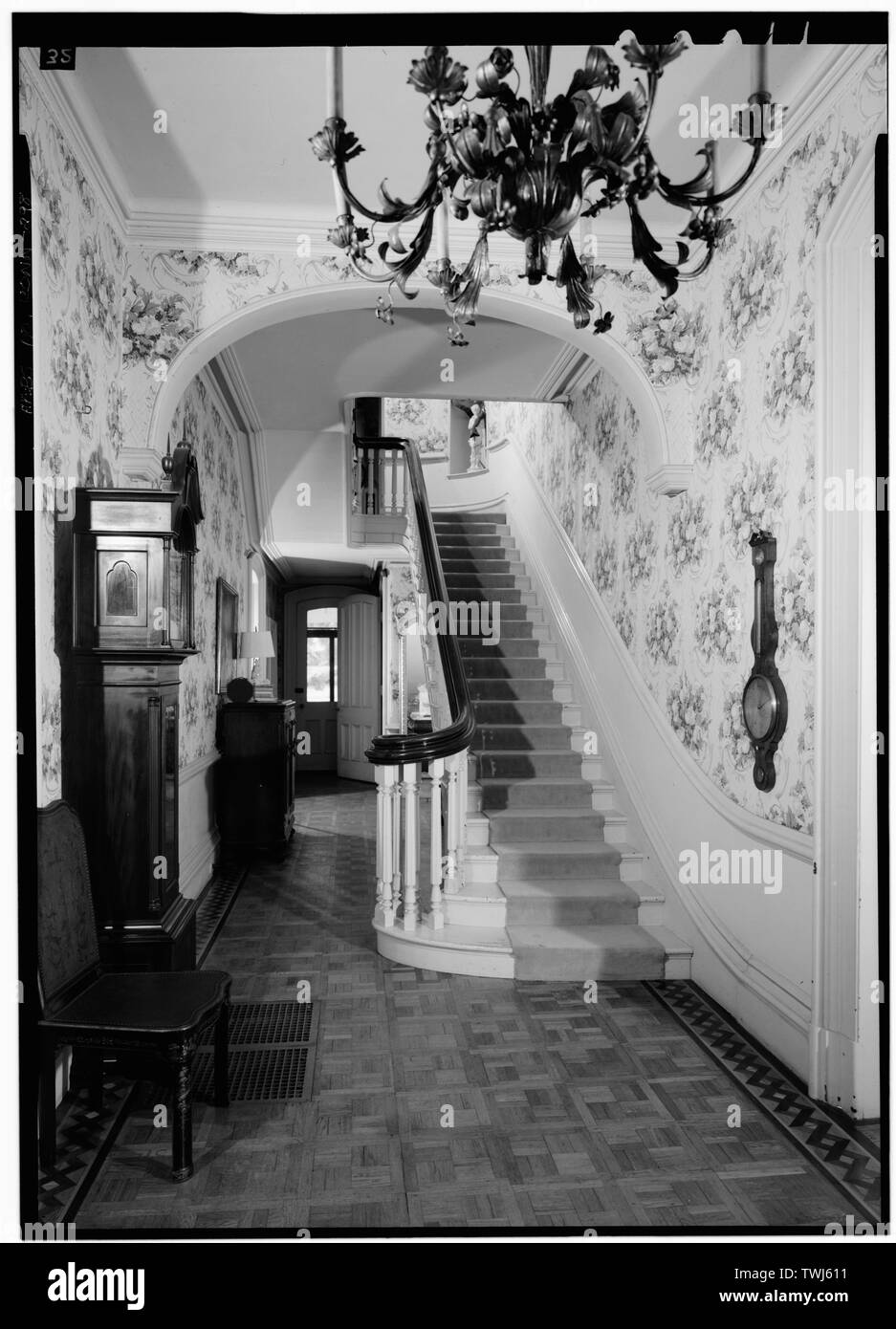 September 1966 STAIRWAY AND HALL, FIRST FLOOR - Benjamin Pomeroy House ...