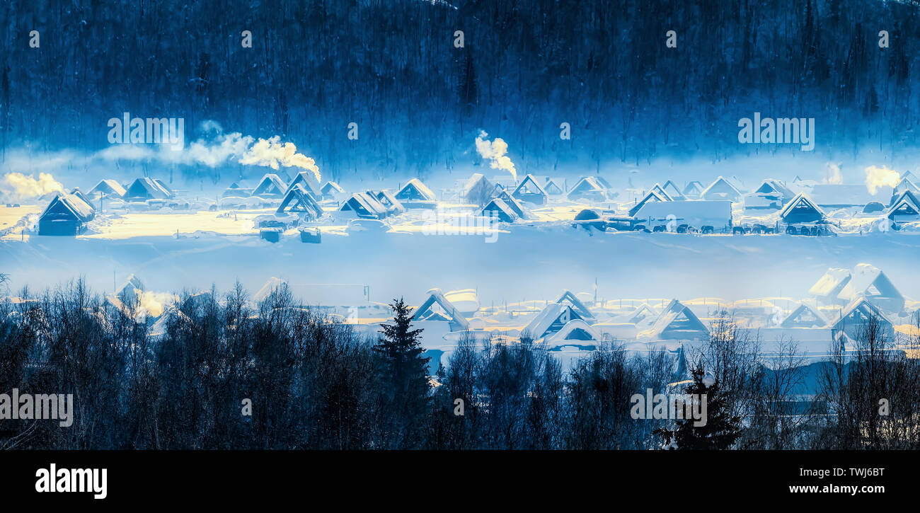 Morning light in Womu Village, Xinjiang Stock Photo - Alamy