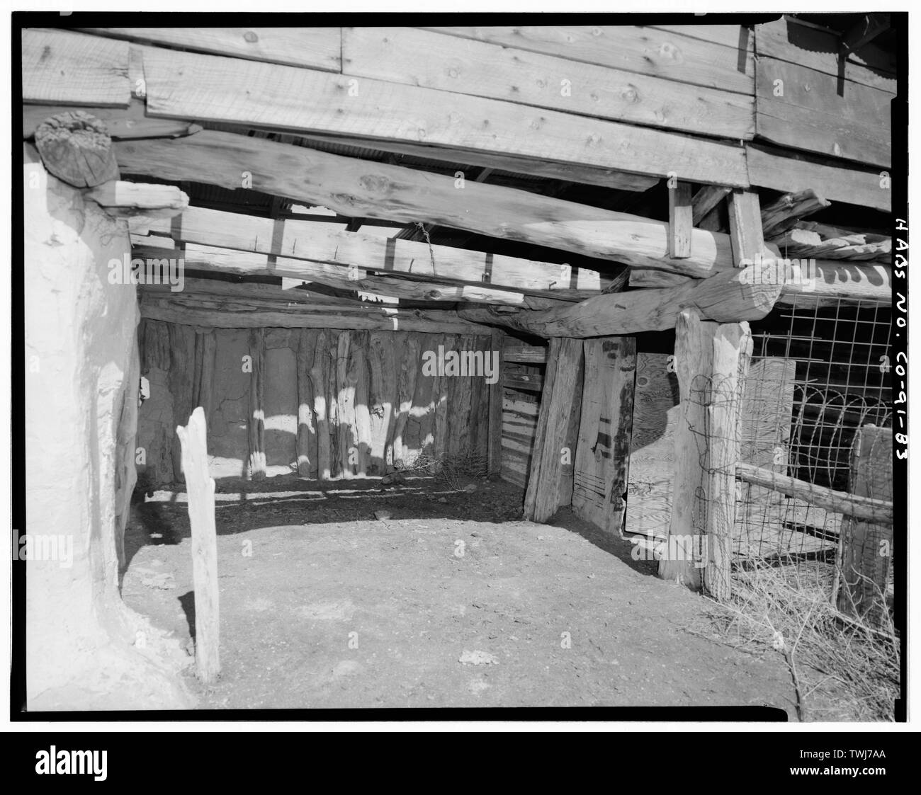 Shed, interior. - Eugene Rourke Ranch, Shed, 30 feet east of bunkhouse ...