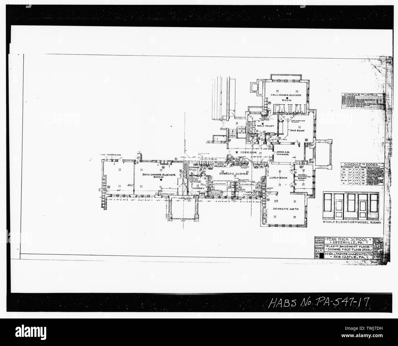 Sheet 4- REVISED PLAN OF BASEMENT - Penn High School, Penn Avenue at ...