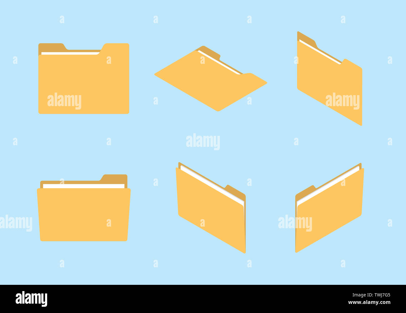 folder icon set collection with various shape and isometric modern flat ...