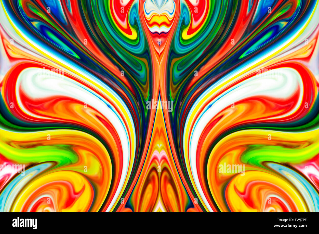 colorful paint textures and curves Unusual design pattern. Warm and ...