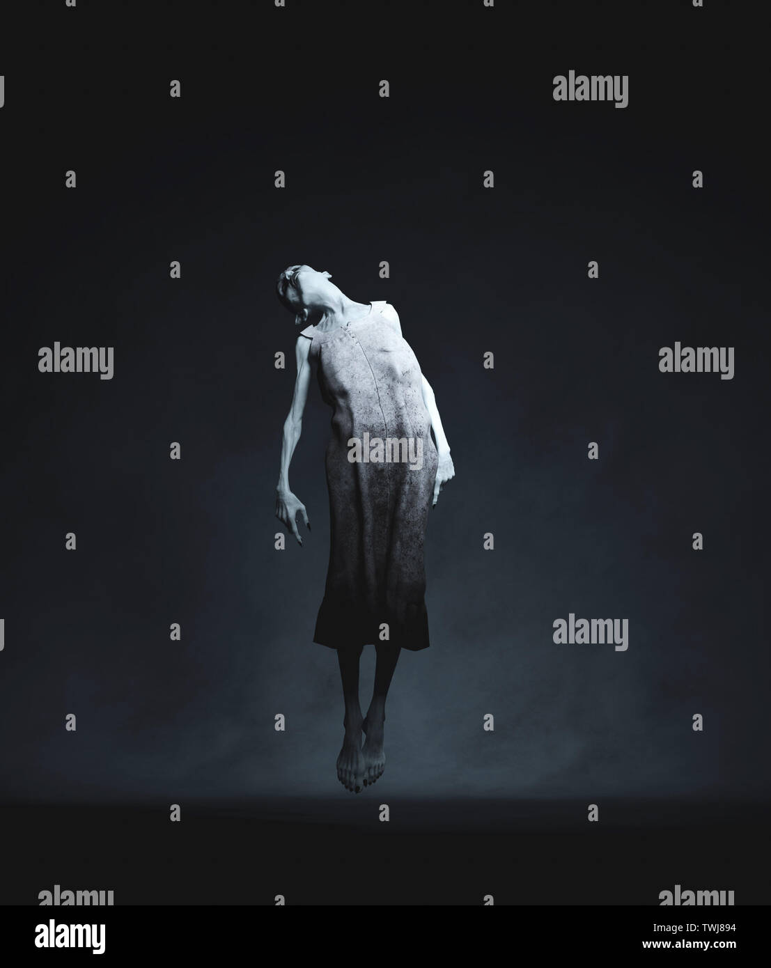 Ghost woman floating,3d rendering Stock Photo - Alamy
