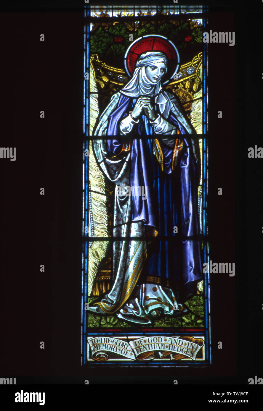Stained glass window, Virgin Mary, St Peter's church, Wenhaston Stock ...