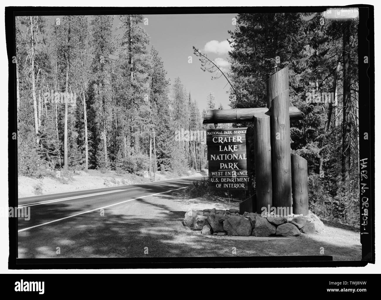 Sign for west entrance, Highway 62, into park. - Crater Lake National ...