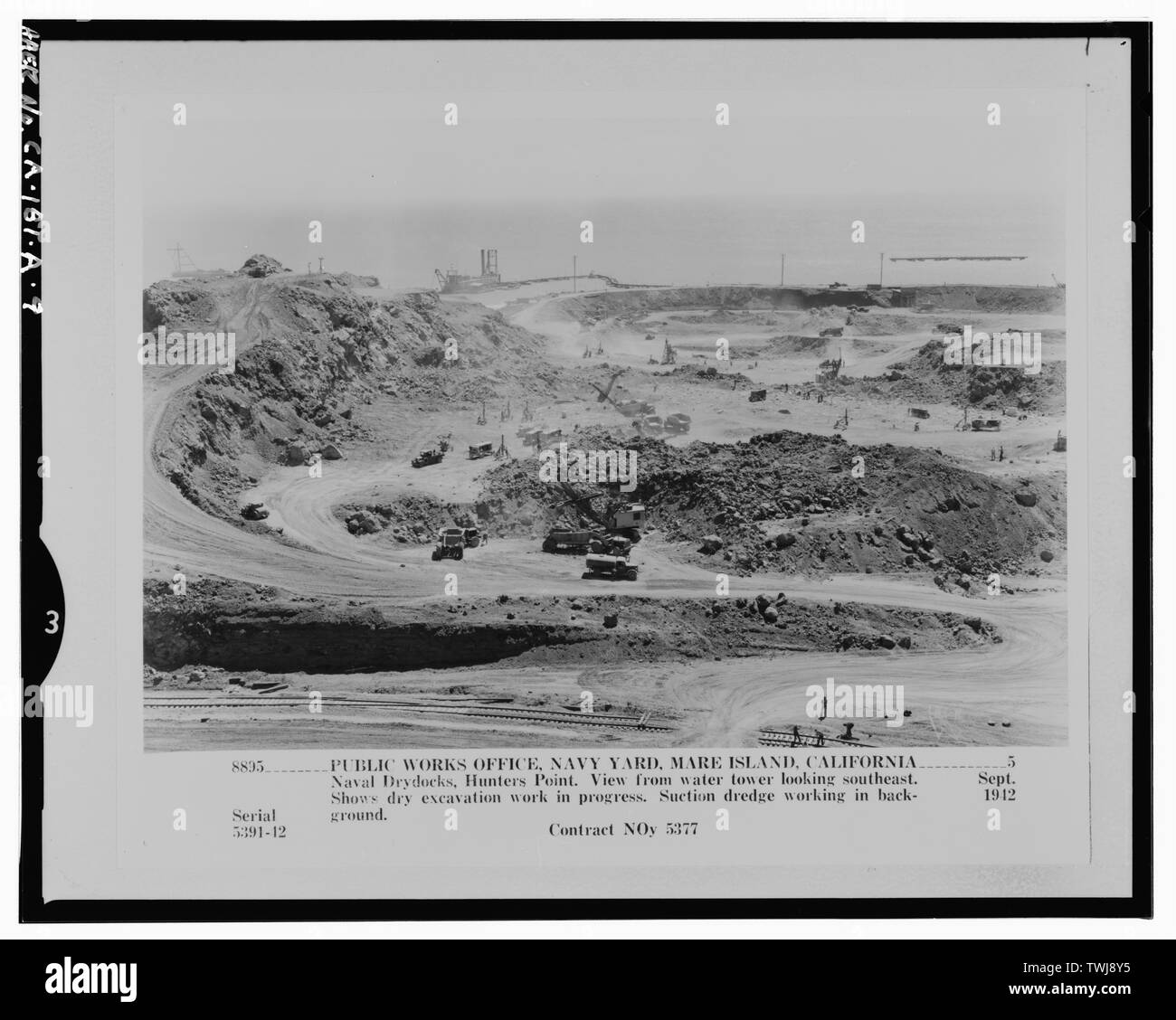 Cofferdam ship excavation Black and White Stock Photos & Images - Alamy