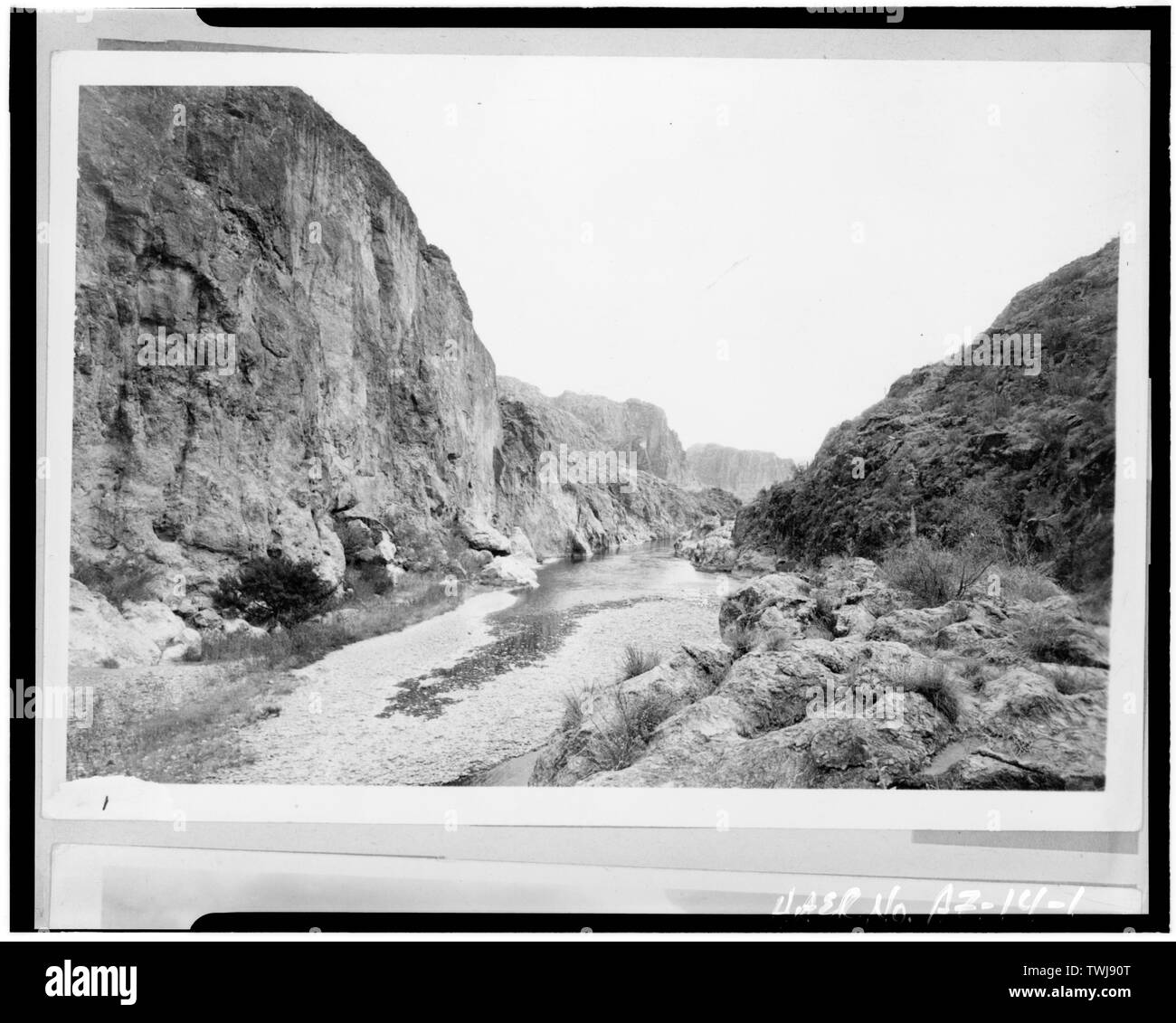 Site of Mormon Flat Dam looking upstream. Photographer unknown, 1923 ...