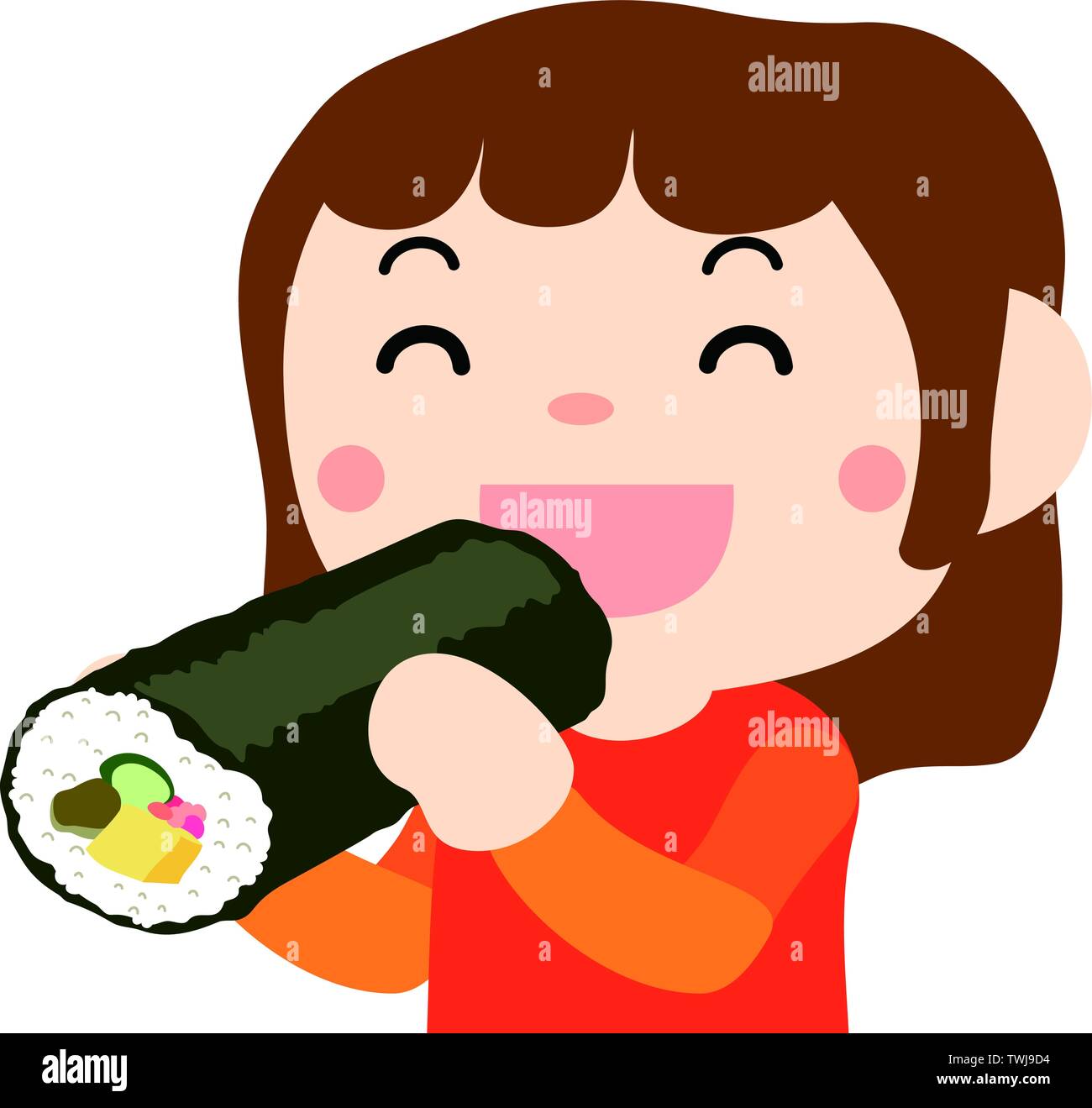 Eating Sushi Clipart