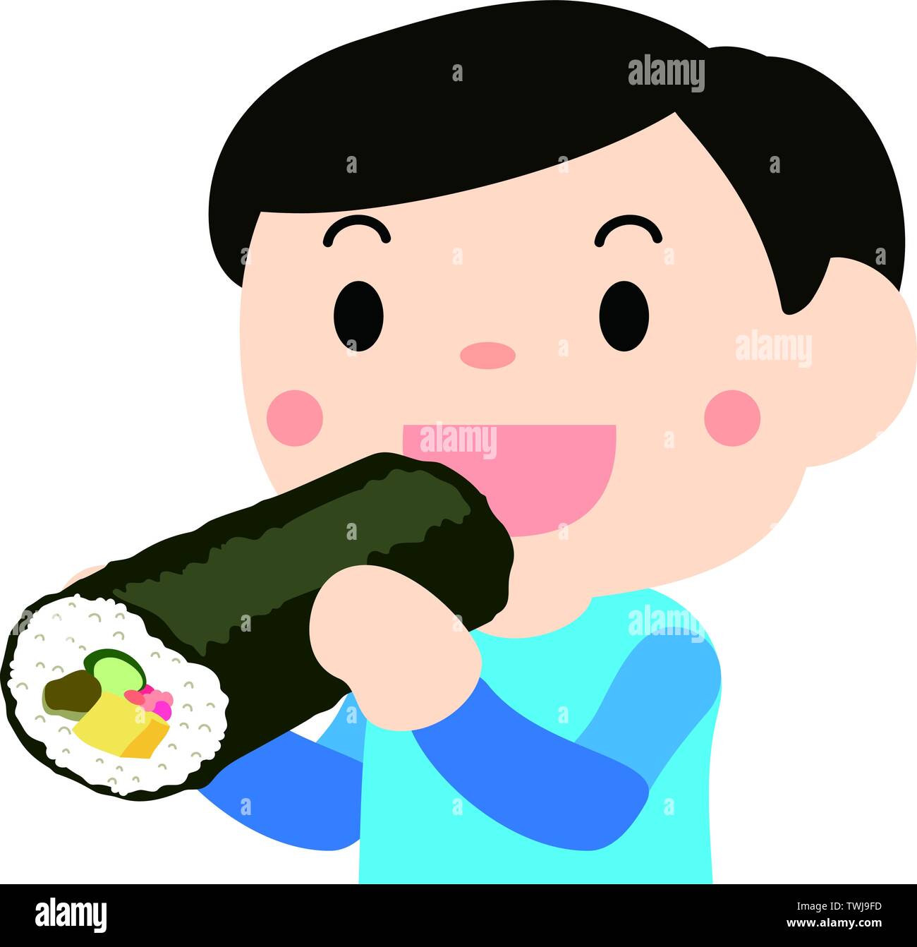Family eating sushi Stock Vector Images - Alamy