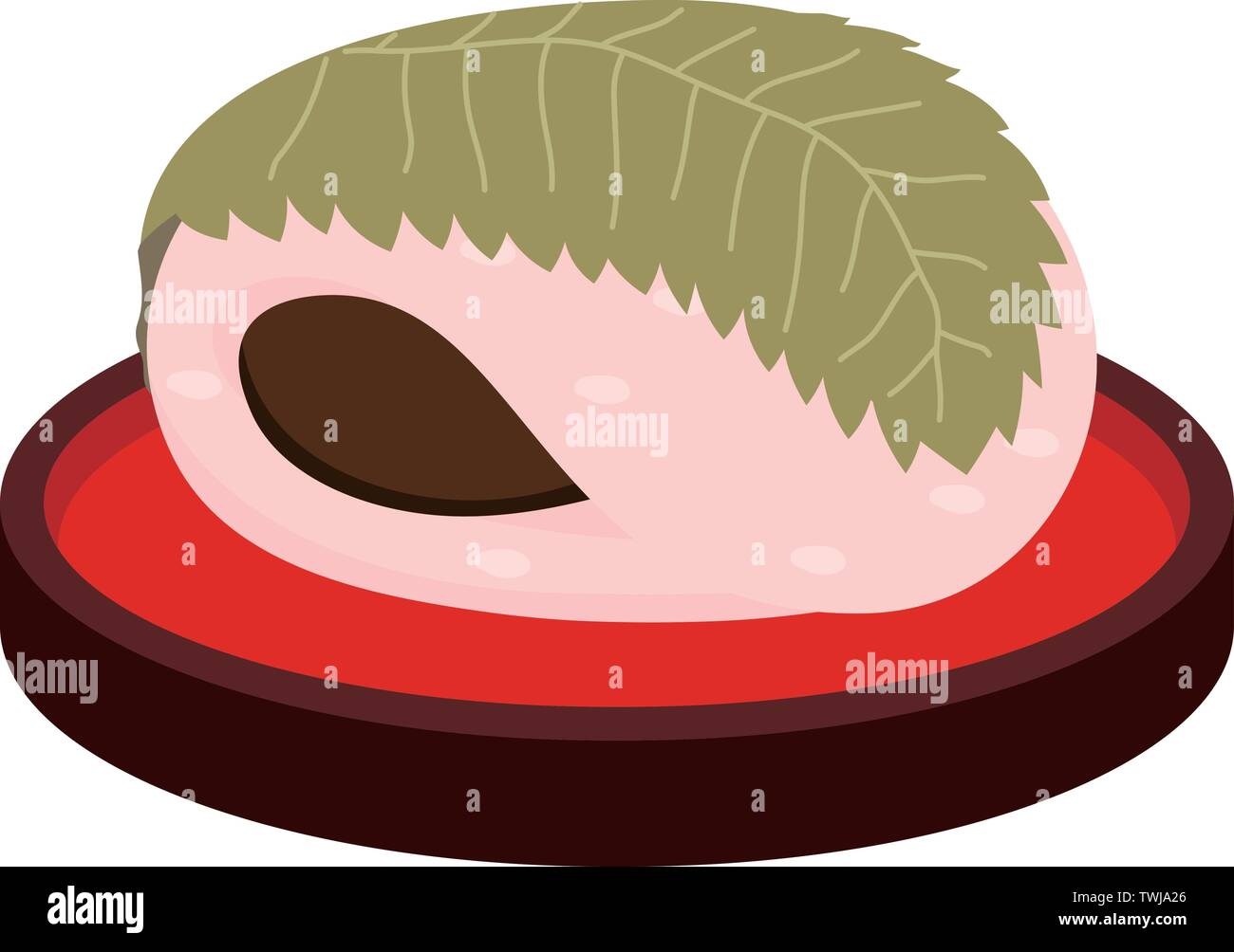 This is an illustration of rice sweets in Japan called Sakura - mochi ...