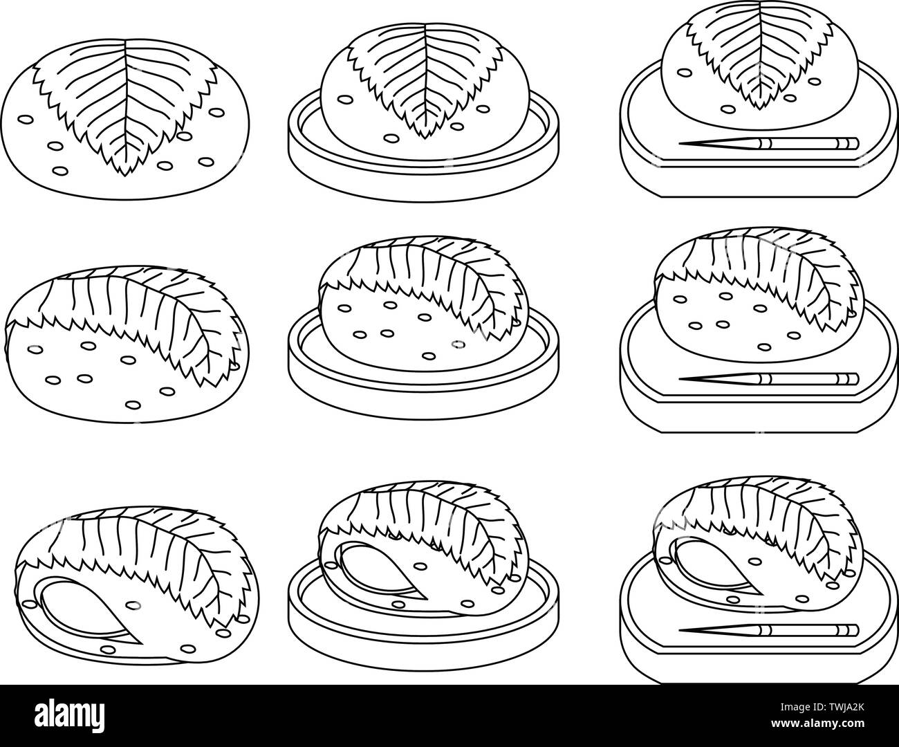This is an illustration of rice sweets in Japan called Sakura - mochi ...
