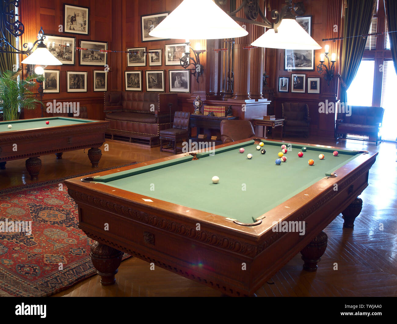 Billiard room at Biltmore Estates in Asheville NC Stock Photo - Alamy