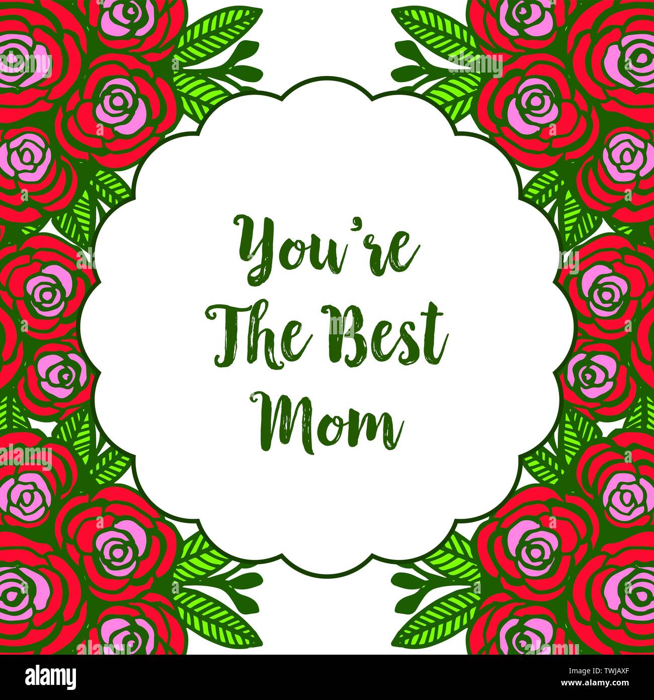 Vector illustration card best mom with various art of rose flower ...