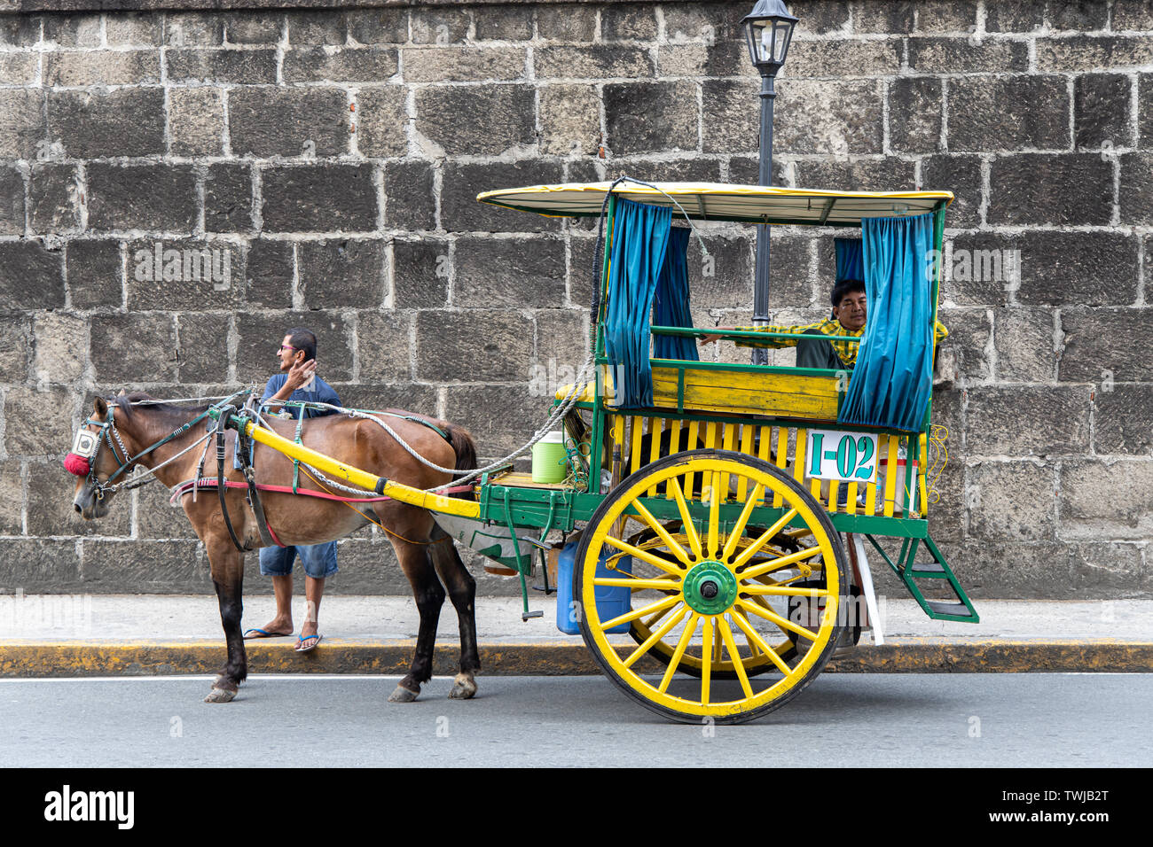 June 9, 2019 A kalesa waiting for guests at Intramuros, Manila ...