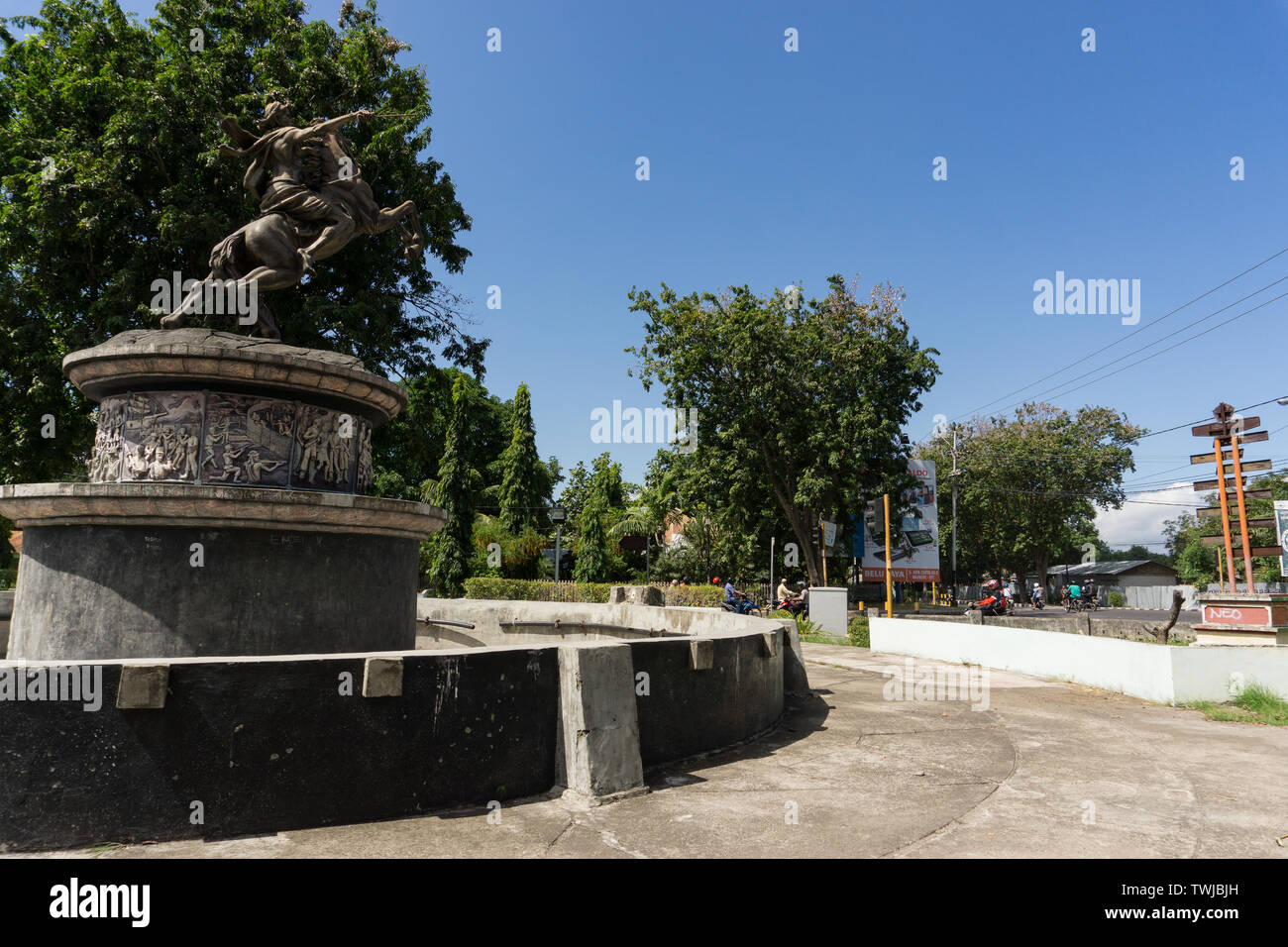 MAUMERE,FLORES/INDONESIA-JUNE 12 2014: A monument of the struggle of ...