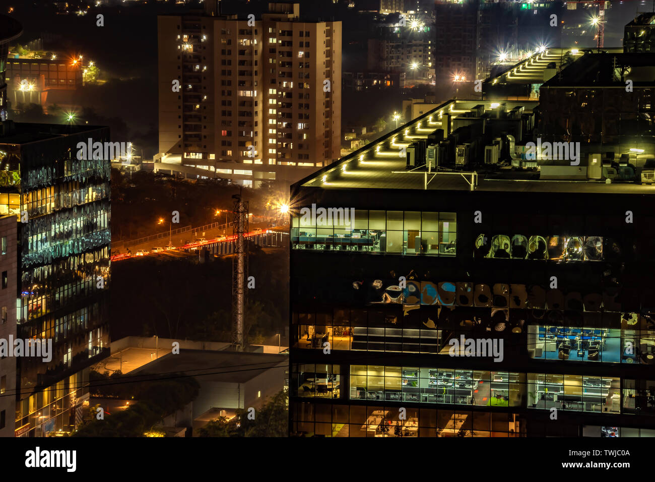 Night cityscape at Pune India Stock Photo - Alamy
