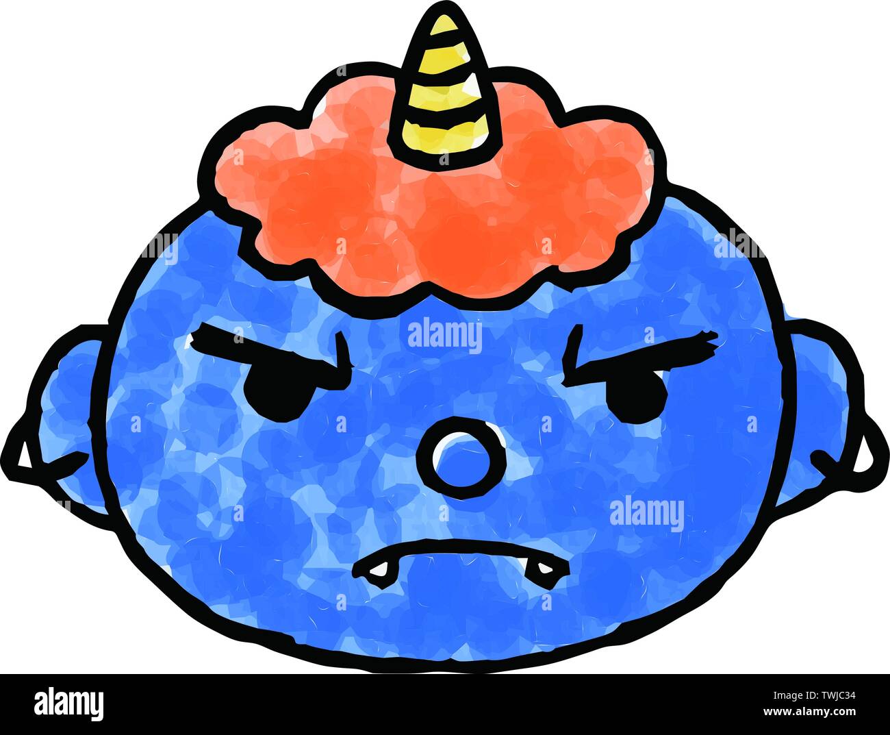 This is an illustration of a hand-painted Japanese demon Stock Vector ...
