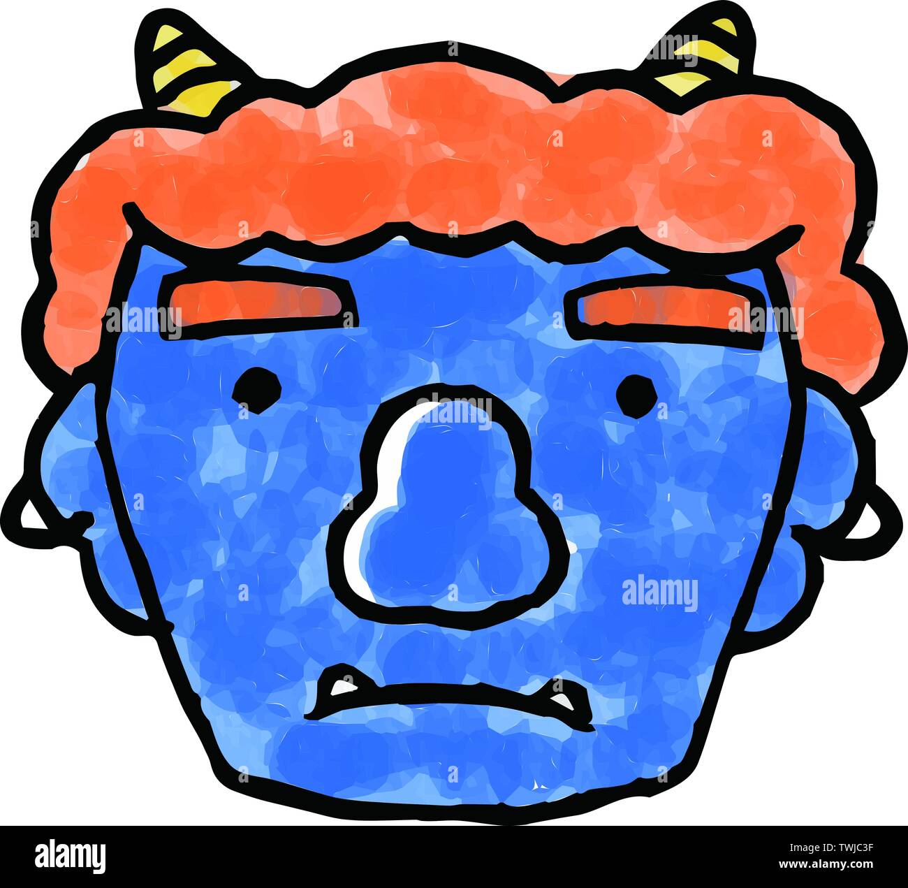 This is an illustration of a hand-painted Japanese demon Stock Vector ...