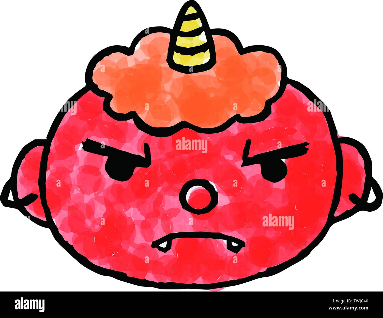 This is an illustration of a hand-painted Japanese demon Stock Vector ...