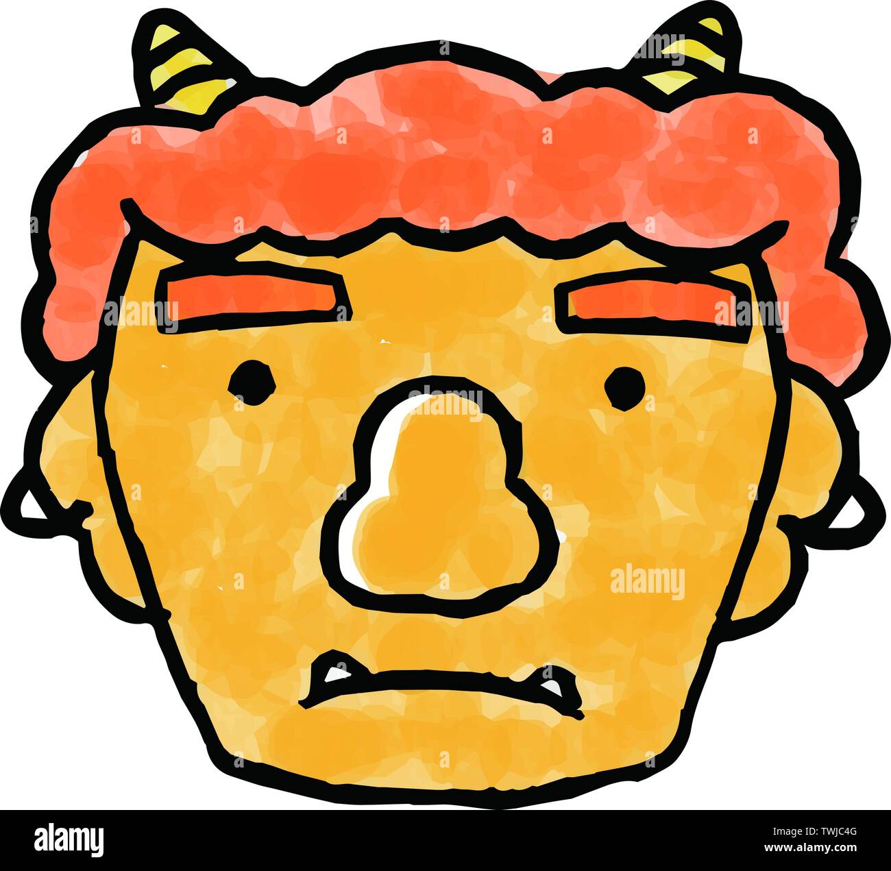 This is an illustration of a hand-painted Japanese demon Stock Vector ...