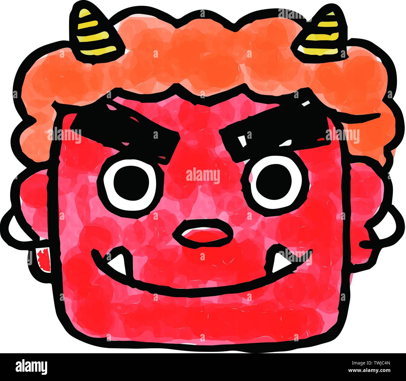 This is an illustration of a hand-painted Japanese demon Stock Vector ...