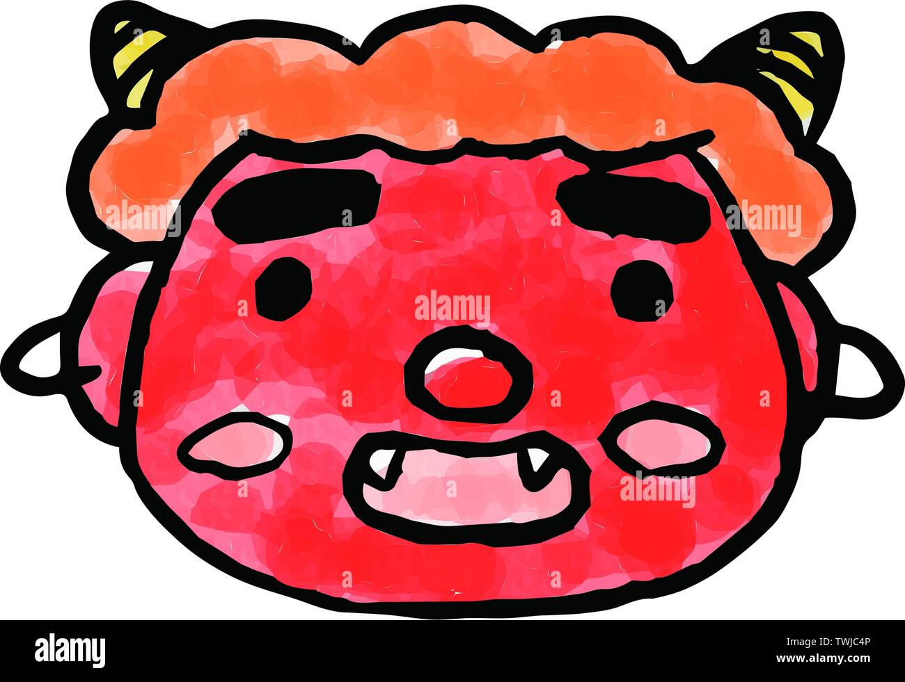 This is an illustration of a hand-painted Japanese demon Stock Vector ...