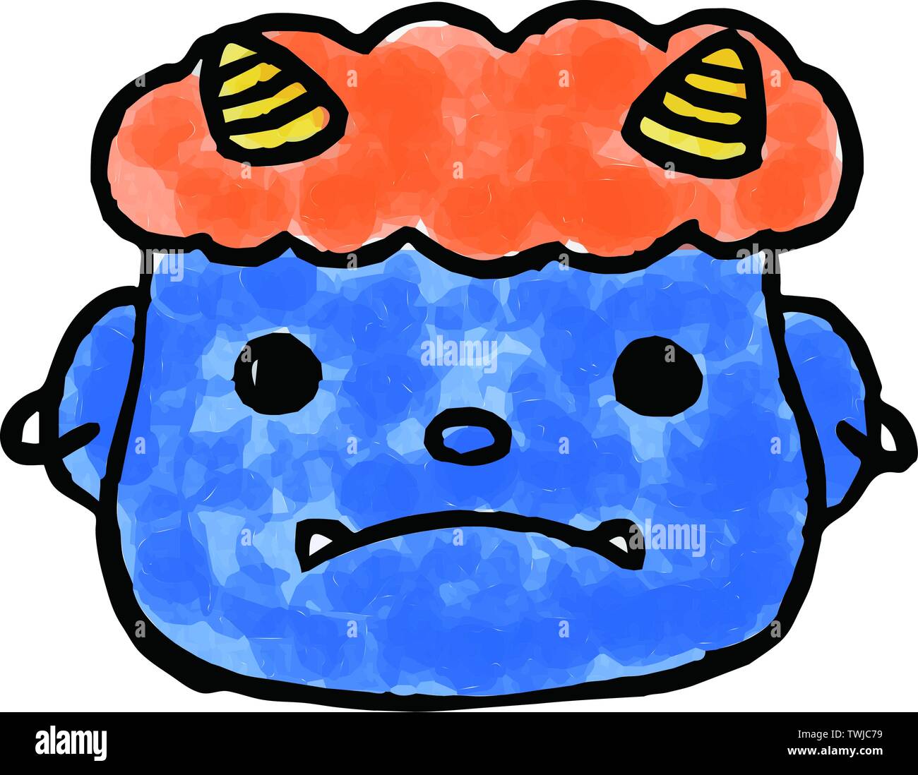 This is an illustration of a hand-painted Japanese demon Stock Vector ...