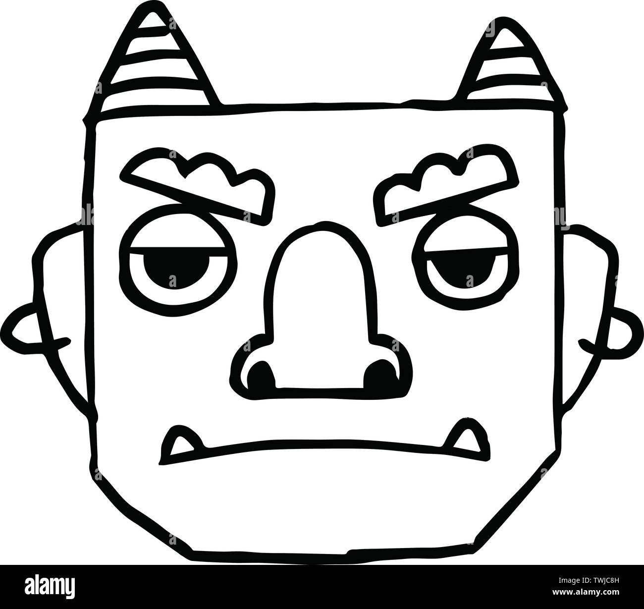 This is an illustration of a hand-painted Japanese demon Stock Vector ...