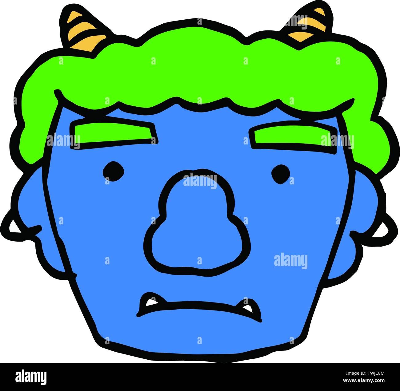 This is an illustration of a hand-painted Japanese demon Stock Vector ...