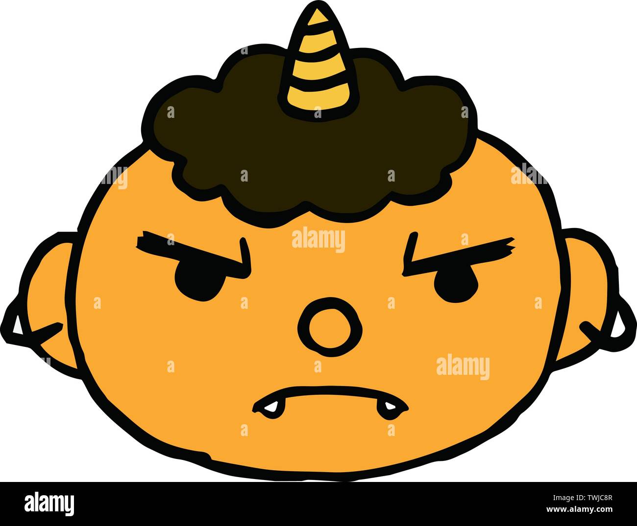 This is an illustration of a hand-painted Japanese demon Stock Vector ...