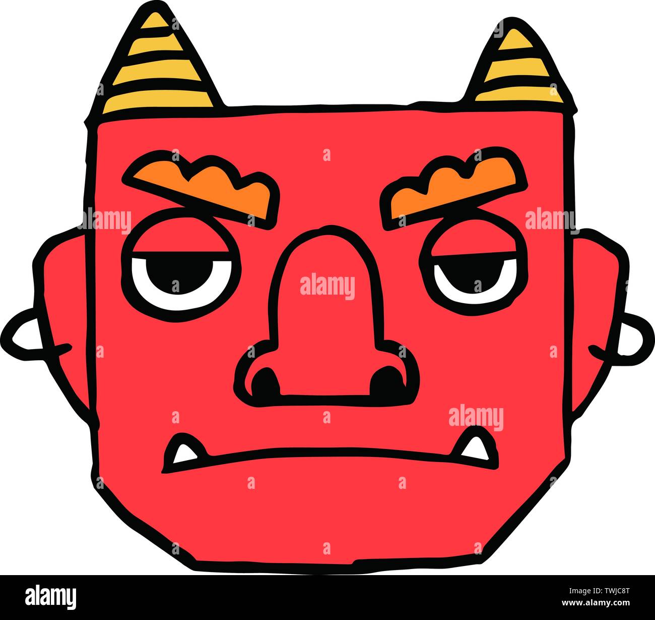 This is an illustration of a hand-painted Japanese demon Stock Vector ...