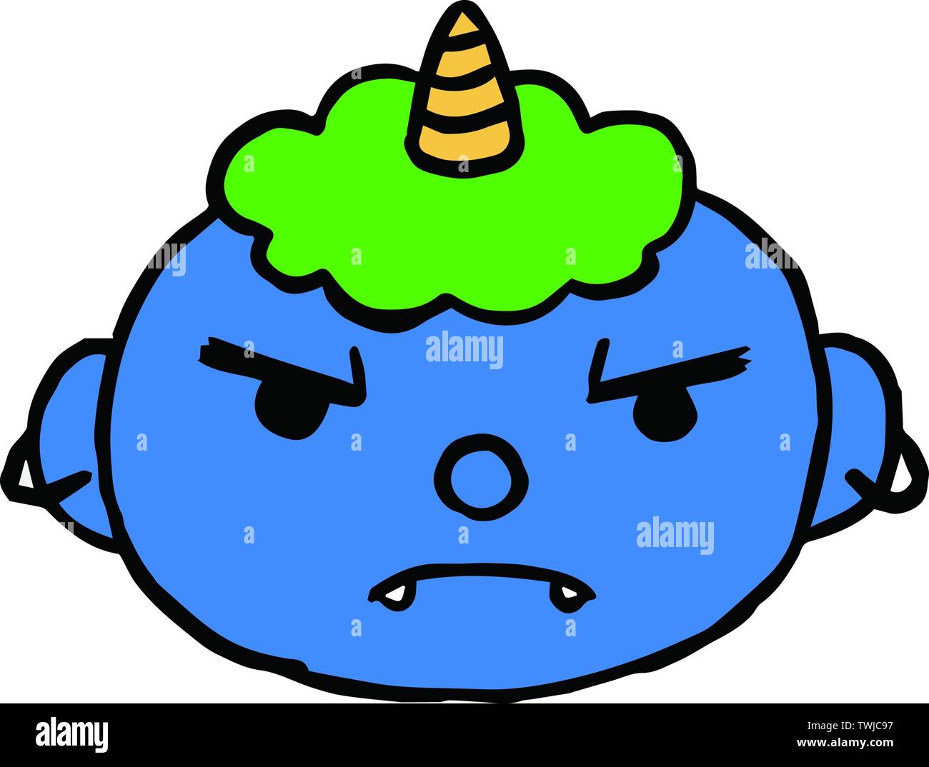 This is an illustration of a hand-painted Japanese demon Stock Vector ...