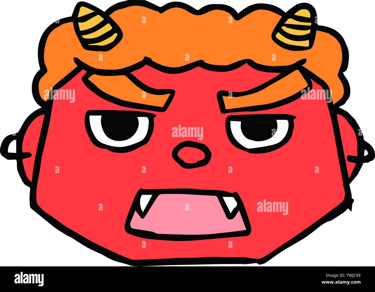 This is an illustration of a hand-painted Japanese demon Stock Vector ...