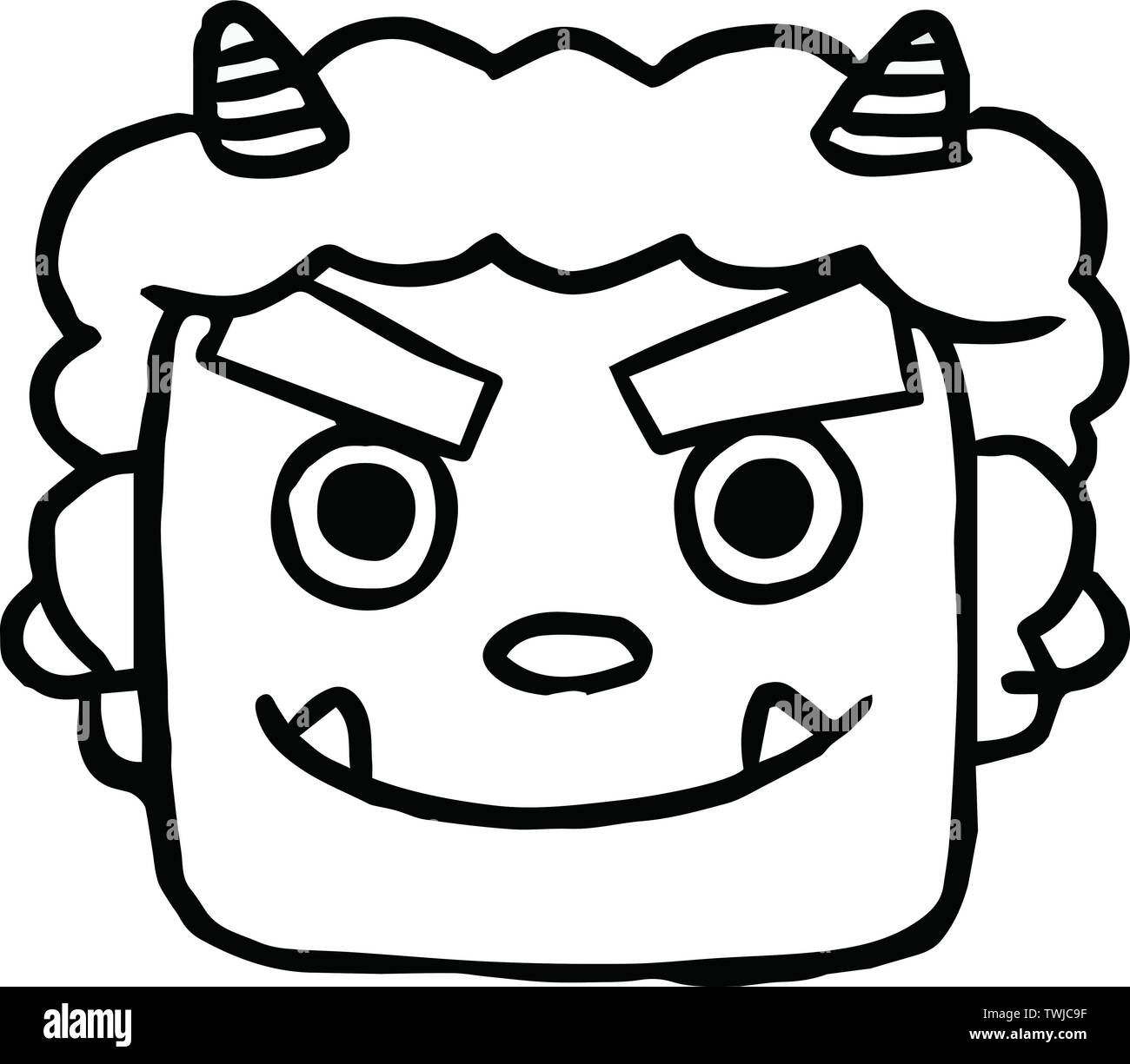 This is an illustration of a hand-painted Japanese demon Stock Vector ...