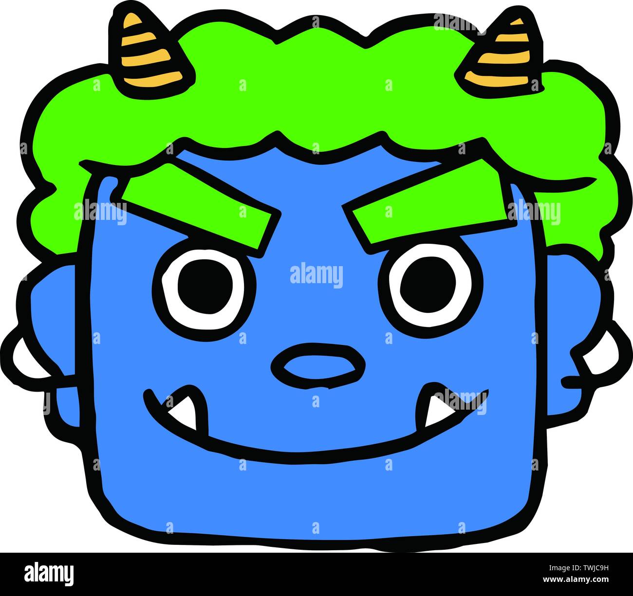 This is an illustration of a hand-painted Japanese demon Stock Vector ...