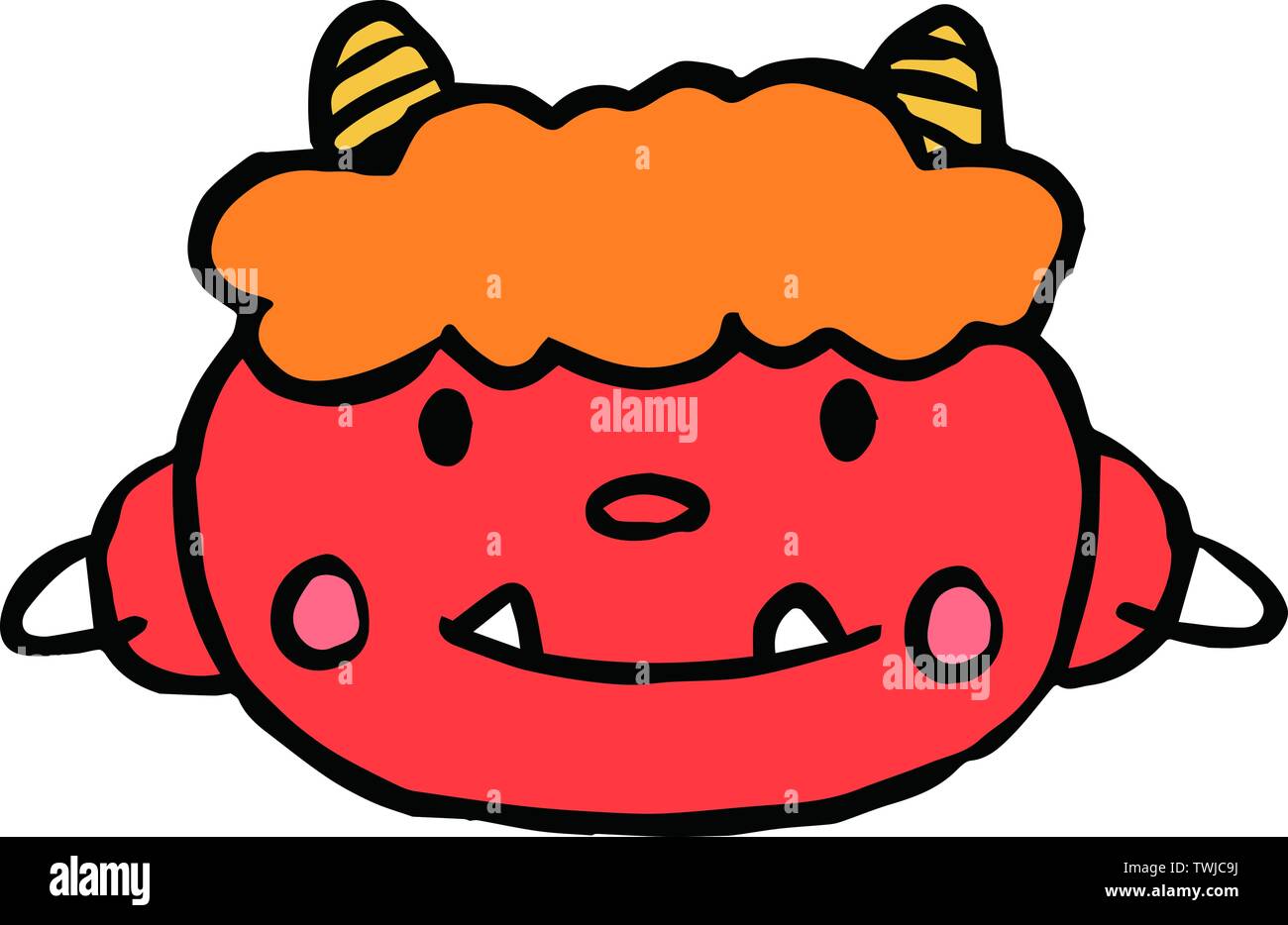This is an illustration of a hand-painted Japanese demon Stock Vector ...