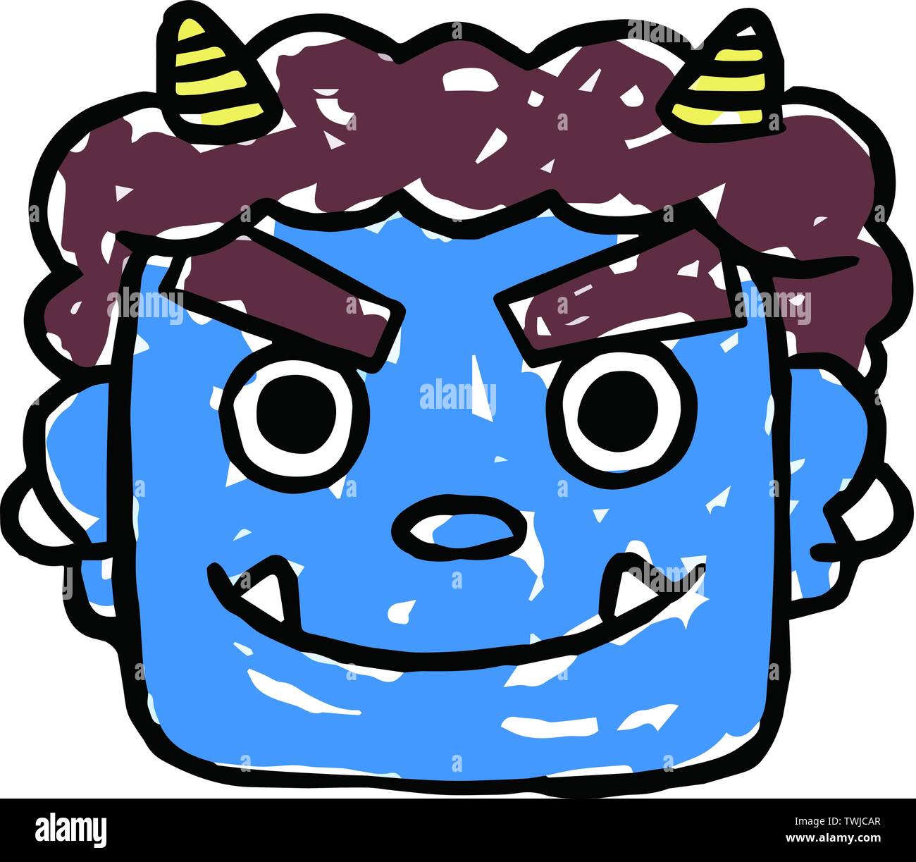 This is an illustration of a hand-painted Japanese demon Stock Vector ...