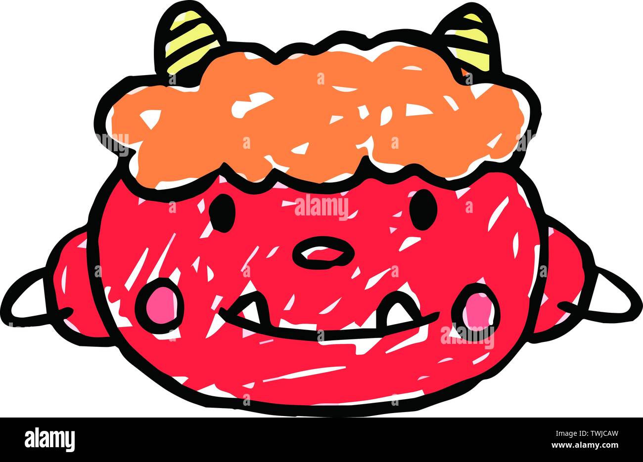 This is an illustration of a hand-painted Japanese demon Stock Vector ...