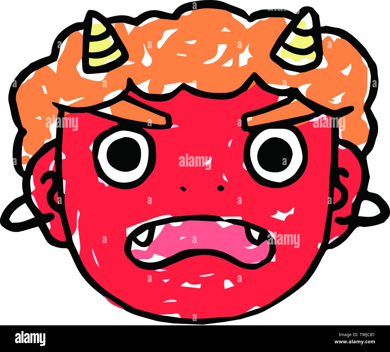 This is an illustration of a hand-painted Japanese demon Stock Vector ...