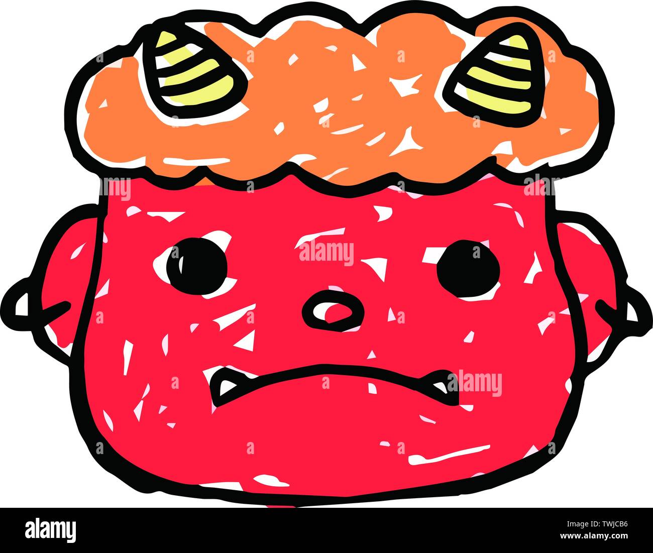 This is an illustration of a hand-painted Japanese demon Stock Vector ...